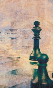 DIMEX | Vliesová fototapeta na zeď Abstrakt šachy MS-2-0380  | 150 x 250 cm | černá, béžová, vícebarevná