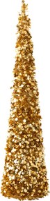Veliký zlatý lesklý vánoční strom Sparkling XL – 40*40*180 cm