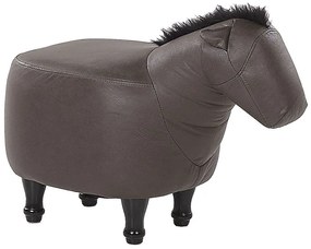 Zvířecí stolička tmavě hnědá z umělé kůže HORSE Beliani