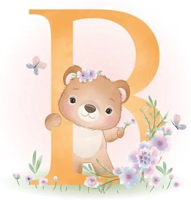 Plakát Písmeno B a medvídě