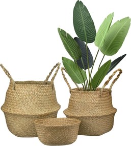 Tutumi Tutumi, sada přírodních košů Boho 3ks 322161, hnědá, HOM-06668