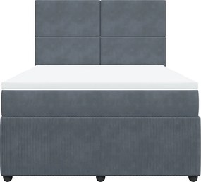 Box spring postel s matrací tmavě šedá 140x200 cm samet 3292353