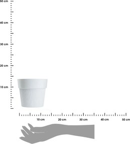 PLASTOVÝ KVĚTINÁČ SILVA LINE 14,5X13 CM BÍLÁ