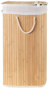 Bambusový koš na prádlo s víkem Compactor Bamboo XXL 105 L - 2dílný, přírodní,52 x 32 x 63