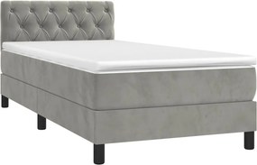 Box spring postel s matrací světle šedá 80 x 200 cm samet 3141449