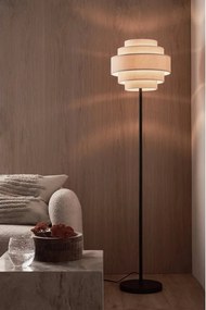 Matně černá/béžová látková stojací lampa (výška 145 cm) Miguel – Ellos Home