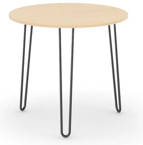Kulatý jídelní stůl SPIDER, průměr 80 cm, černá podnož, buk