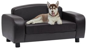 Pohovka pro psy hnědá 80 x 50 x 40 cm umělá kůže 170966