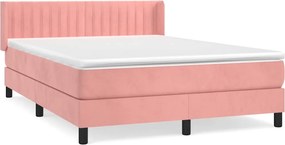 Box spring postel s matrací růžová 140x200 cm samet 3131086