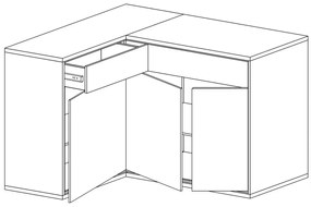 Casarredo - Komfort nábytek Komoda rohová PILETAS M-15 dub hickory levá