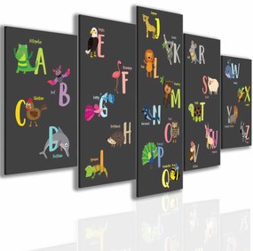 Obraz abeceda pro děti Velikost (šířka x výška): 200x100 cm