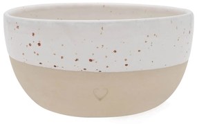 Eulenschnitt Kameninová miska Heart 15 cm, béžová barva, krémová barva, keramika