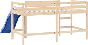 vidaXL Dětská patrová postel se skluzavkou 90x200 cm borové dřevo [835907] Barva: Černá