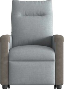 Elektrické zvedací polohovací křeslo světle šedé textil 3324100