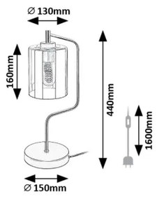 Rabalux 74202 - Stolní lampa PEREZ 1xE27/40W/230V