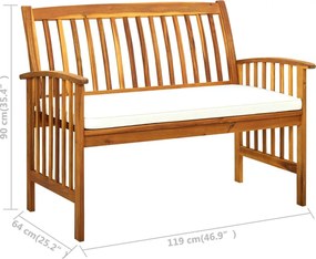 vidaXL Zahradní lavice s poduškou 119 cm masivní akáciové dřevo [312132] Barva: Tmavě šedá