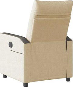 Elektrické polohovací křeslo krémové textil 3324042