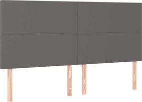 Box spring postel s matrací šedá 200x200 cm umělá kůže 3128935