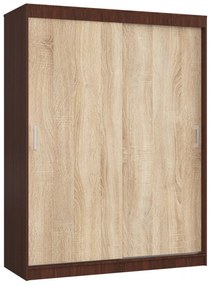 Šatní skříň posuvná 150 cm CLP MONO wenge/dub sonoma