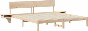 Rám postele s čelo Hnědá 200 x 200 cm Masivní borové dřevo 3385748