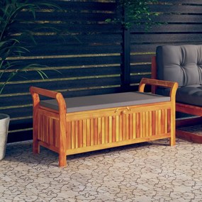Zahradní úložná lavice s poduškou 126 cm masivní akáciové dřevo,  319717
