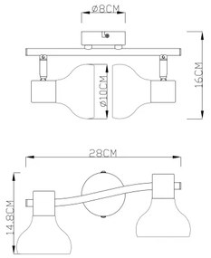 GLOBO 54921-2 - Bodové svítidlo LOTHAR 2xE14/40W/230V