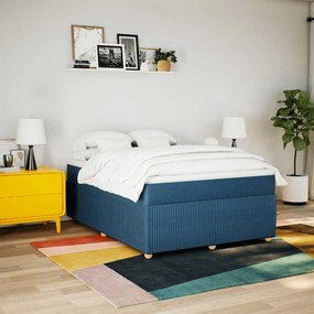 Box spring postel s matrací modrá 160x200 cm textil 3285587