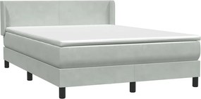 Box spring postel s matrací světle šedá 160x210 cm samet 3317949