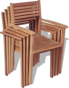 vidaXL Stohovatelné zahradní židle 4 ks masivní teak [43037]