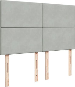 Box spring postel s matrací světle šedá 140x200 cm samet 3293224