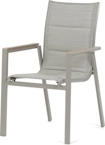Zahradní židle FIORETTA - béžový textil, béžový hliník, dub