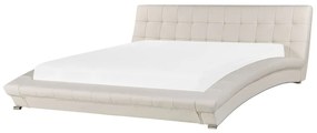 Elegantní bílá kožená postel 180x200 cm LILLE Beliani