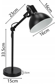 Stolní lampa 1xE27/40W/230V černá