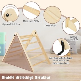Costway Lezecký trojúhelník 7v1 se skluzavkou, prolézačka pro děti