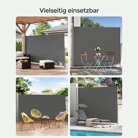 Boční sluneční clona, 180 x 450 cm, kouřově šedá