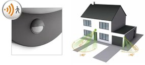 Philips - Venkovní nástěnné svítidlo se senzorem JUNE 1xE27/12W/230V IP44