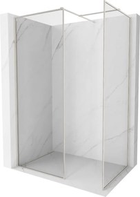 Mexen Kioto-F Sprchová stěna Walk-in s rámem 110 x 80 cm, průhledná 8 mm, kartáčovaný nikl - 800-110-202-04-97-080