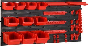 35dílná sada dílenských polic červená a černá 77 x 39 cm PP 152205