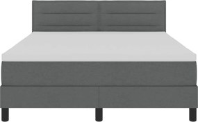 Postel s boxspringem s čelo Tmavě šedá 140 x 200 cm textil 3338616