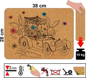 PokojovaDekorace.cz, Korkové prostírání s potiskem - 513, velikonoční, 38x28 cm, 1 ks