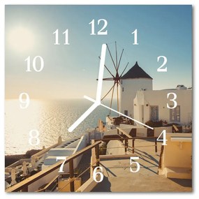 Nástenné skleněné hodiny Santorini 30x30 cm