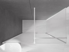 Mexen Velar, sprchový kout s posuvnými dveřmi 150 x 85 cm, 8mm sklo námraza, bílá matná, 871-150-085-31-20