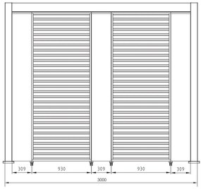 BIZZOTTO Antracitová hliníková pergola s uzavíracími lamelami OCEAN 3x4m 0795772
