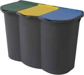 Belli e Forti UNICA černá / Sestava na tříděný odpad / plast / 80 l /
