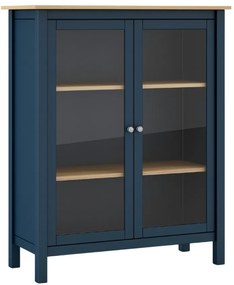 OnaDnes -20% Tmavě modrá dřevěná vitrína Marckeric Misti 110 x 90 cm
