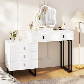 Costway Toaletní stolek se zrcadlem a osvětlením Make-up s 3 světelnými režimy