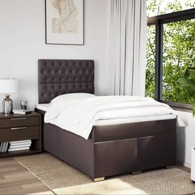Box spring postel s matrací tmavě hnědá 120x190 cm textil 3290437
