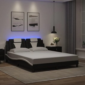 Rám postele Viana s LED bez matrace černý a bílý 160x200 cm 3214034