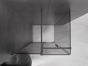 Mexen Velar, sprchový kout s posuvnými dveřmi 130 x 80 cm, 8mm šedé sklo, grafit broušený, 871-130-080-41-66