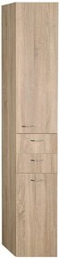 Aqualine, ZOJA/KERAMIA FRESH skříňka vysoká s košem 35x184x29cm, levá, dub platin, 51232